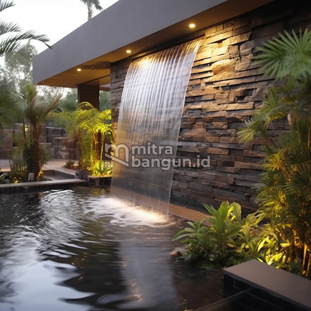 7 Contoh Air Terjun Dinding dalam Rumah yang Elegan & Cantik