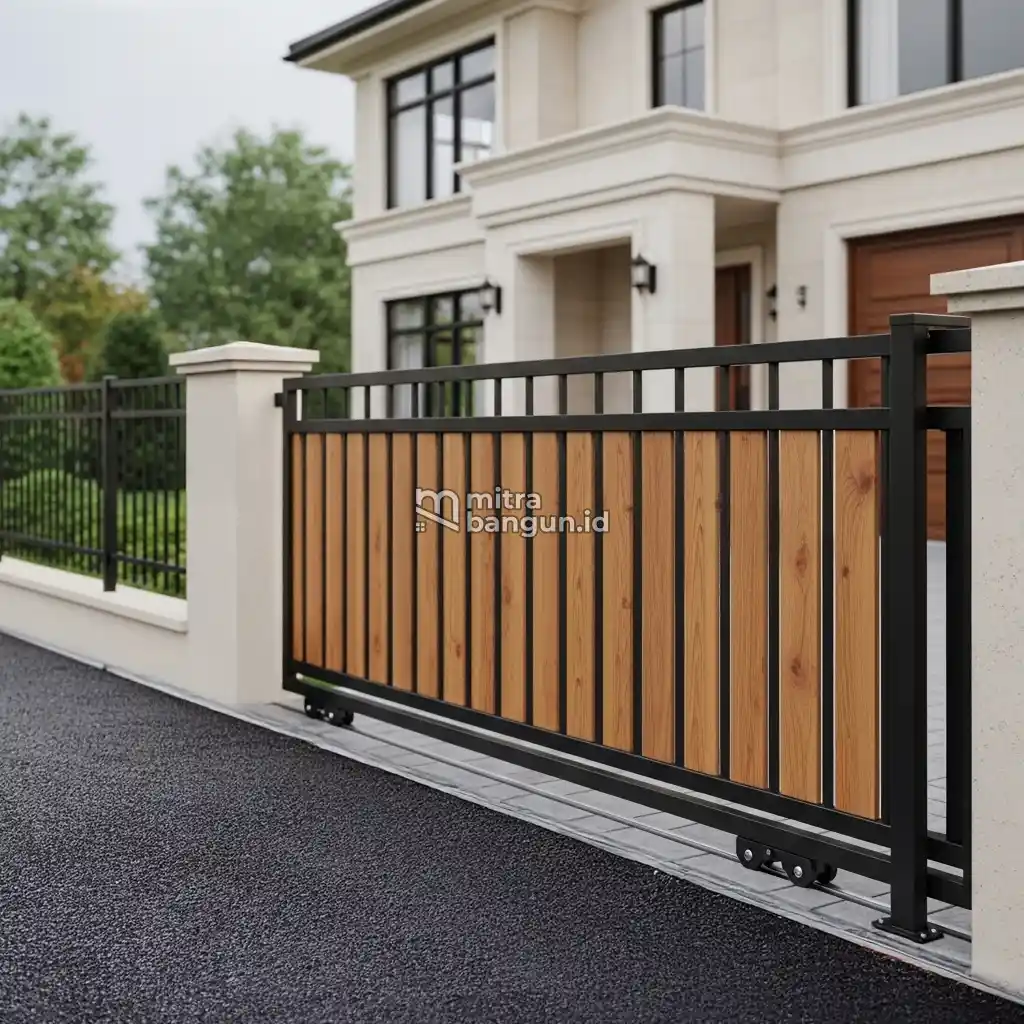 7 Model Pintu Pagar Dorong Minimalis yang Dilengkapi Gambar