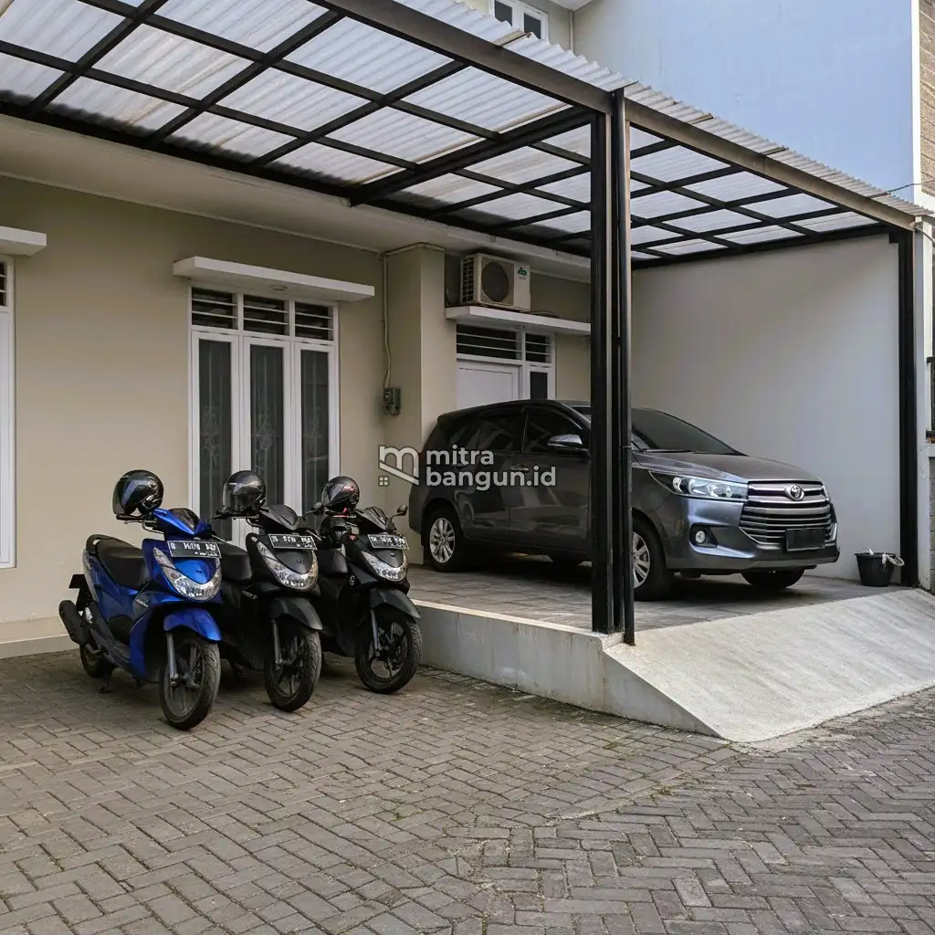 Inspirasi Desain 11 Parkiran Motor Di Rumah yang Minimalis - Mitrabangun.id