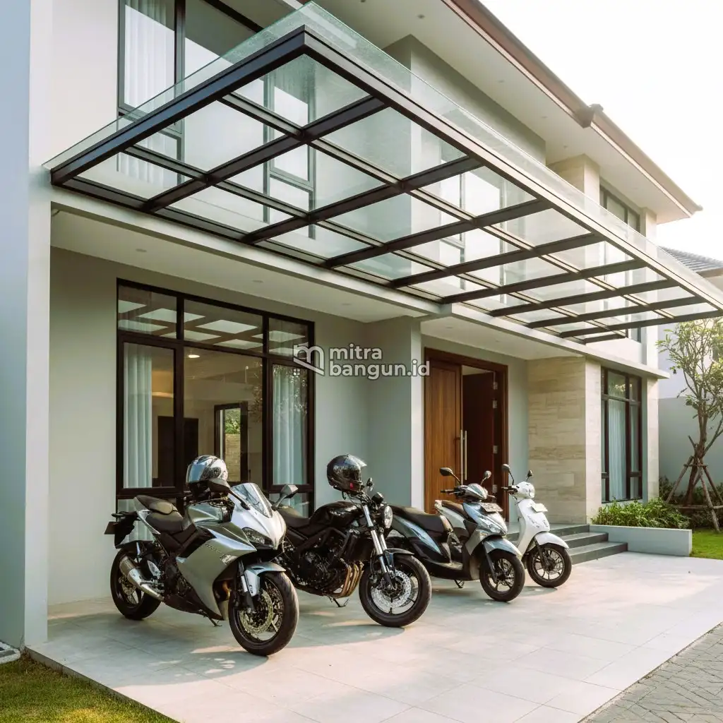 Inspirasi Desain 11 Parkiran Motor Di Rumah yang Minimalis - Mitrabangun.id