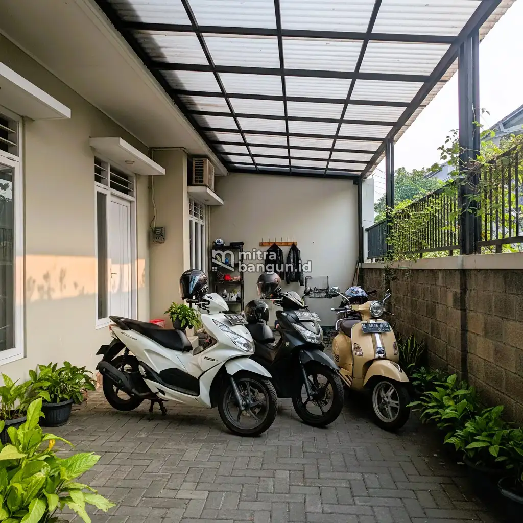 Inspirasi Desain 11 Parkiran Motor Di Rumah yang Minimalis - Mitrabangun.id